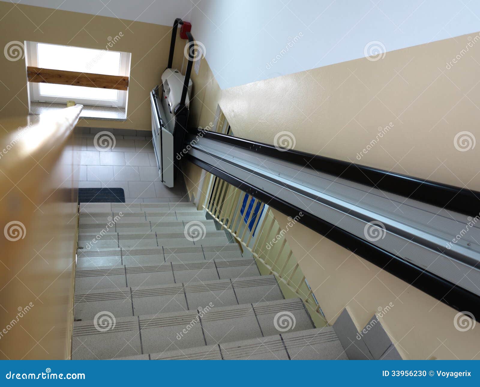 Handicap Lift, Elevator For Invalid Wheelchair Stock Photo ...