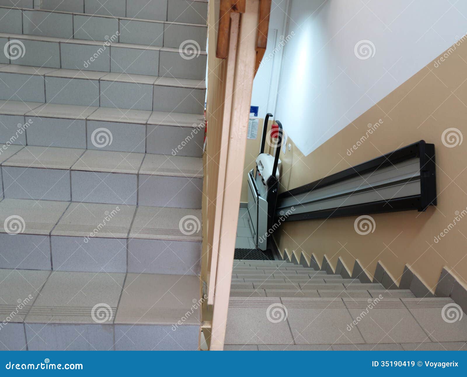 Handicap Lift, Elevator For Invalid Wheelchair Stock Photo ...