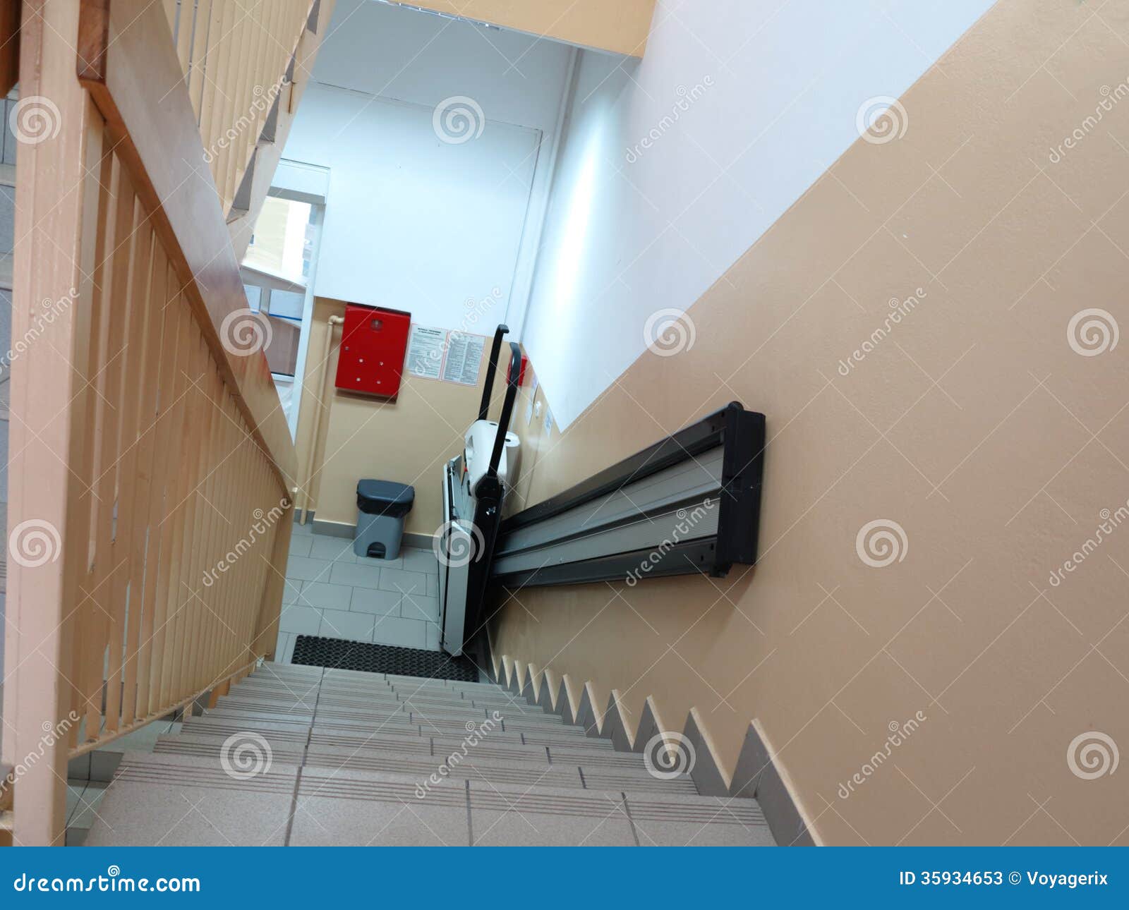 Handicap Lift, Elevator For Invalid Wheelchair Stock Photo ...