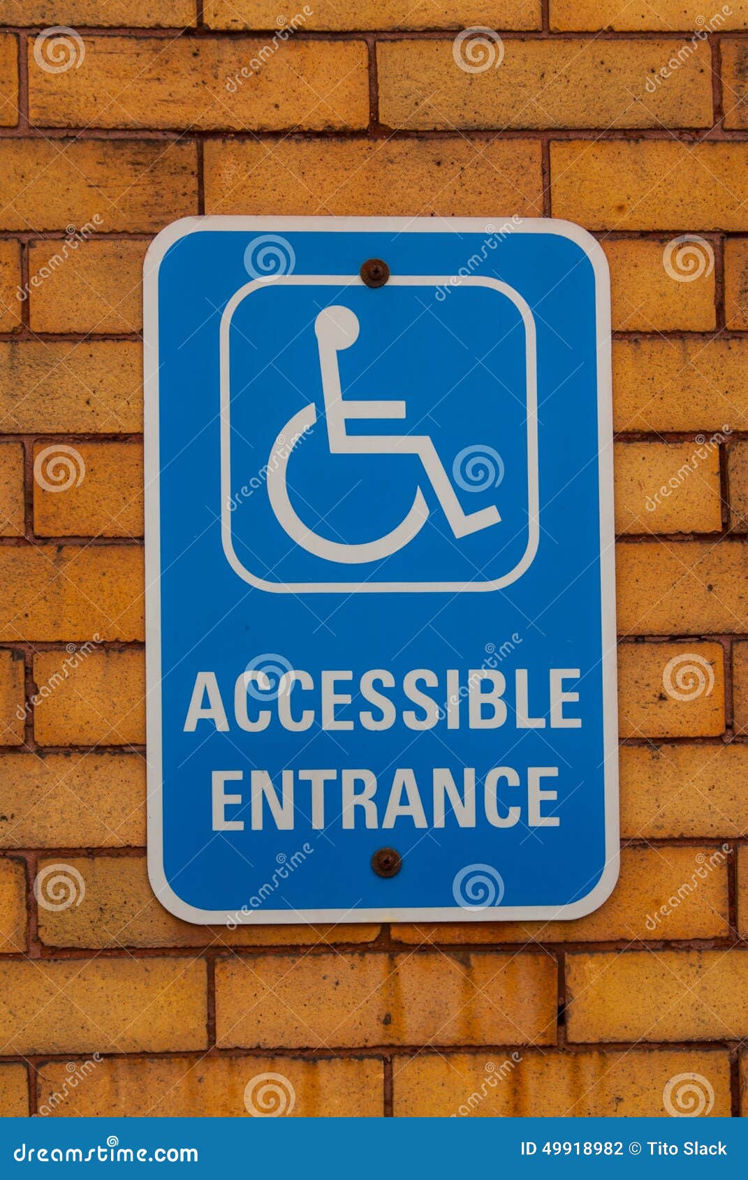 Handicap Entrance Sign stock photo. Image of information - 49918982