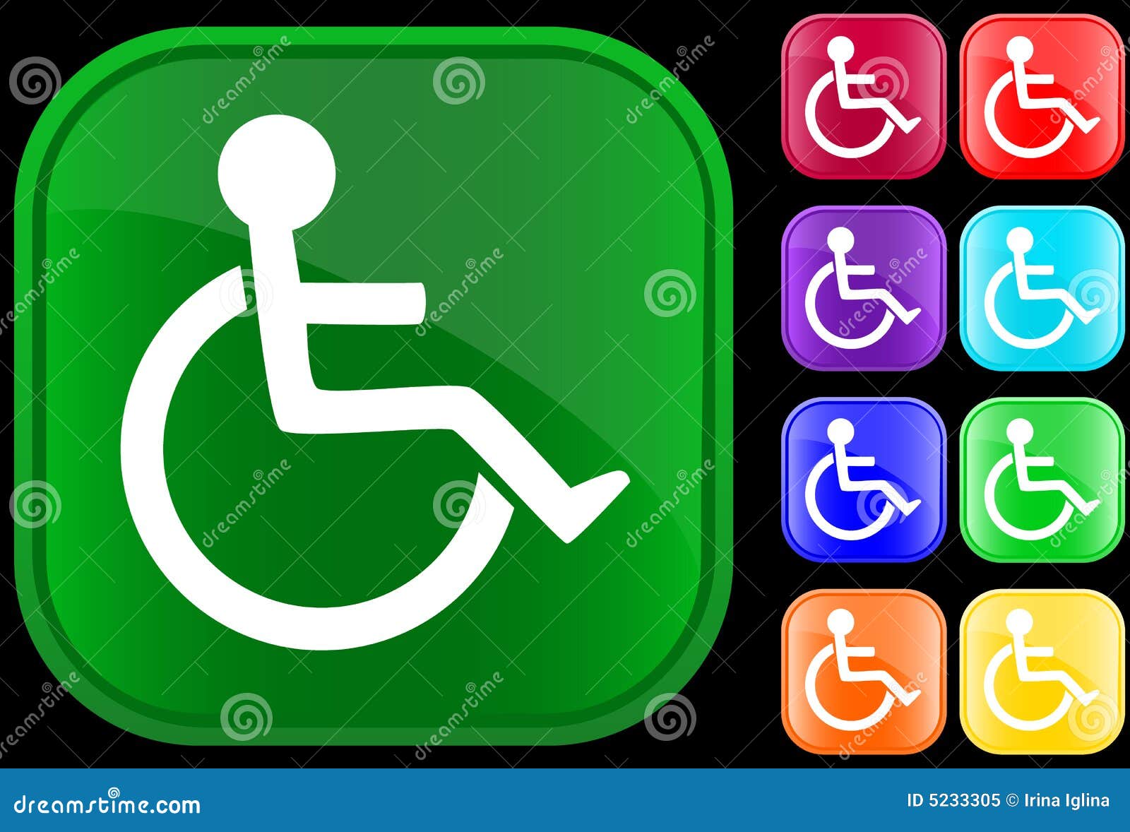 Handicap icon stock vector. Illustration of glossy, element - 5233305
