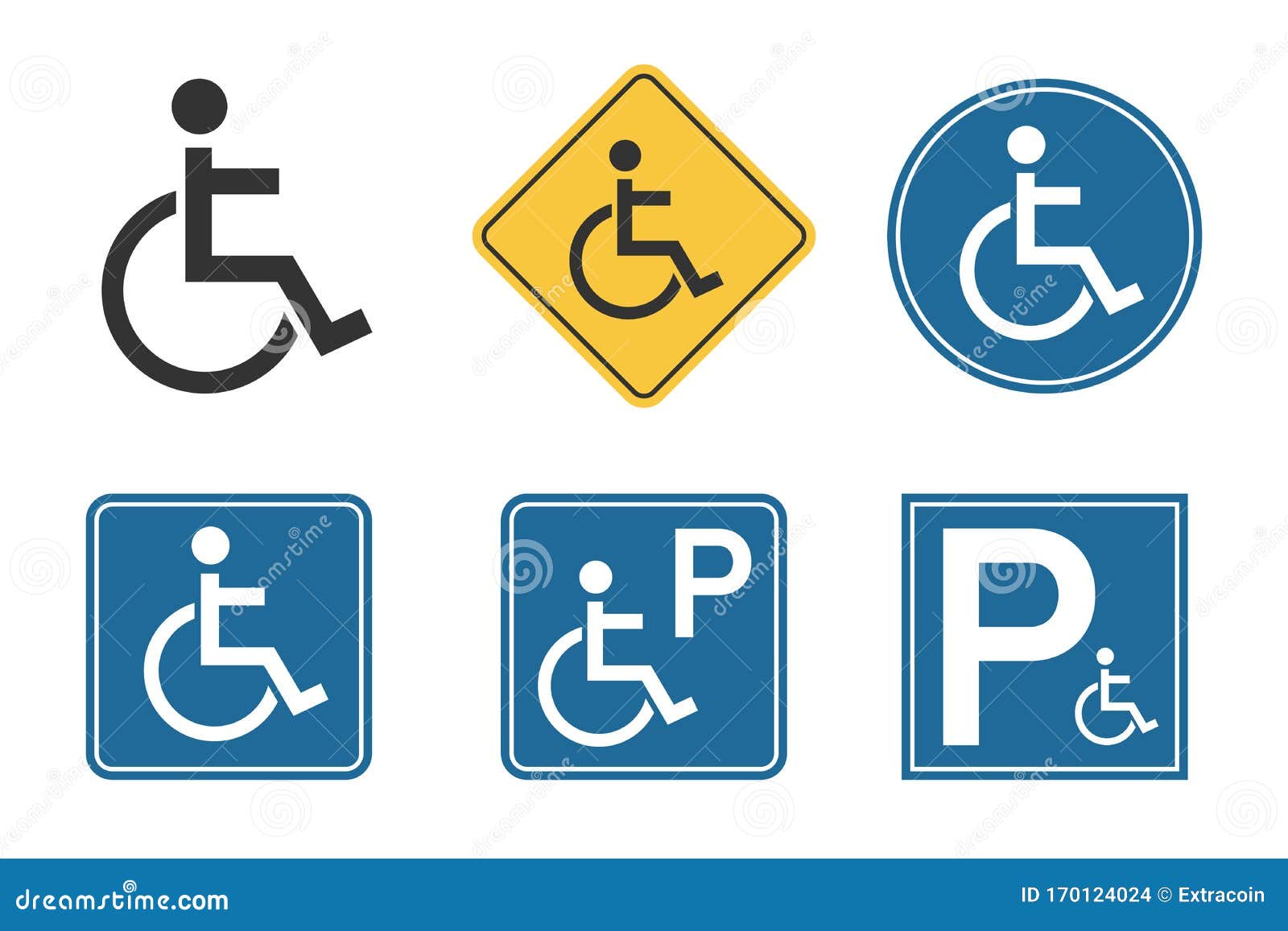 Handicap Icons Set, Wheelchair and Disability Symbol, Handicap Parking ... Handicap Icons Set, Wheelchair and Disability Symbol, Handicap Parking ...