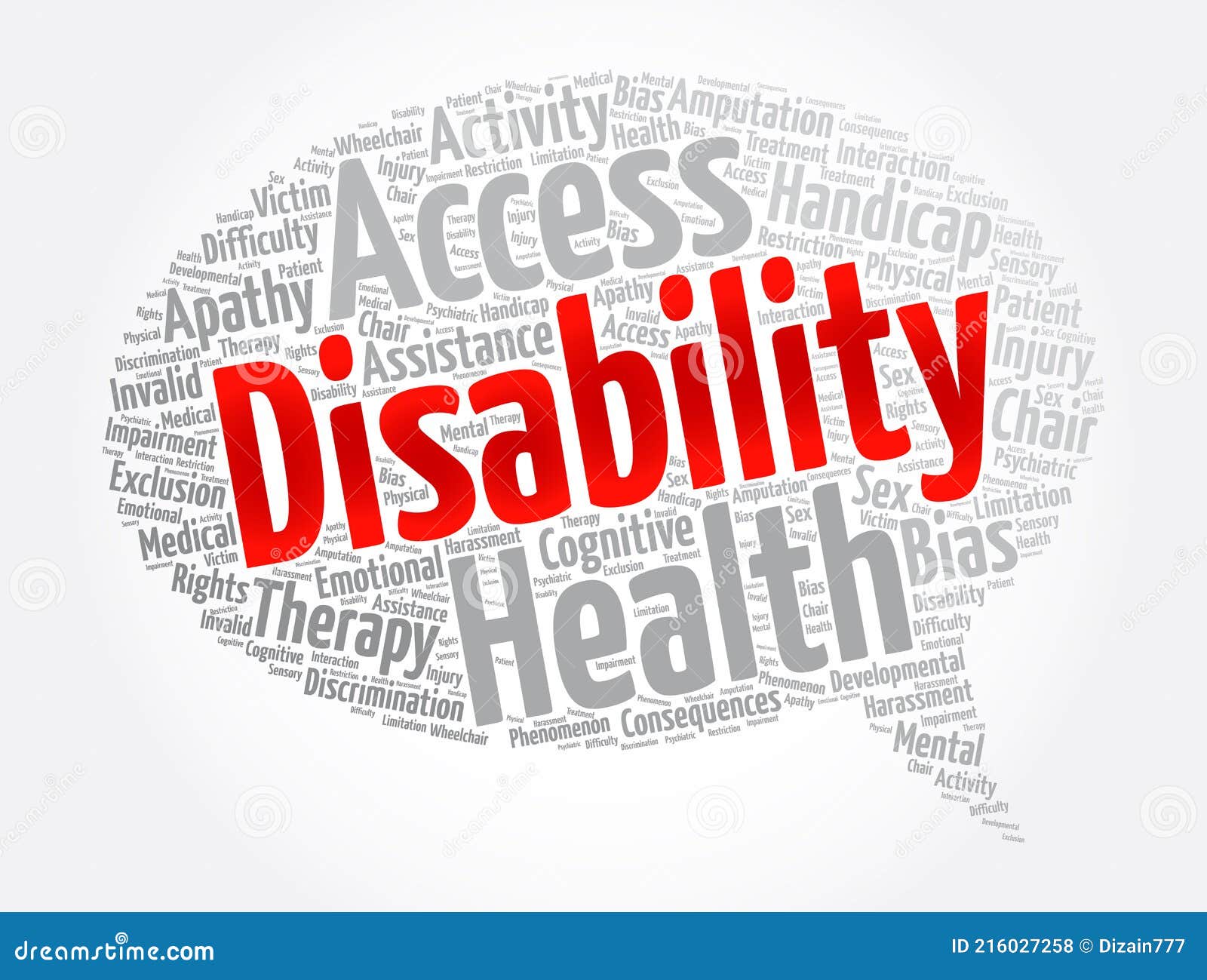 Handicap Mot Cloud Collage Concept Fond Illustration Stock - Illustration du amputation ...