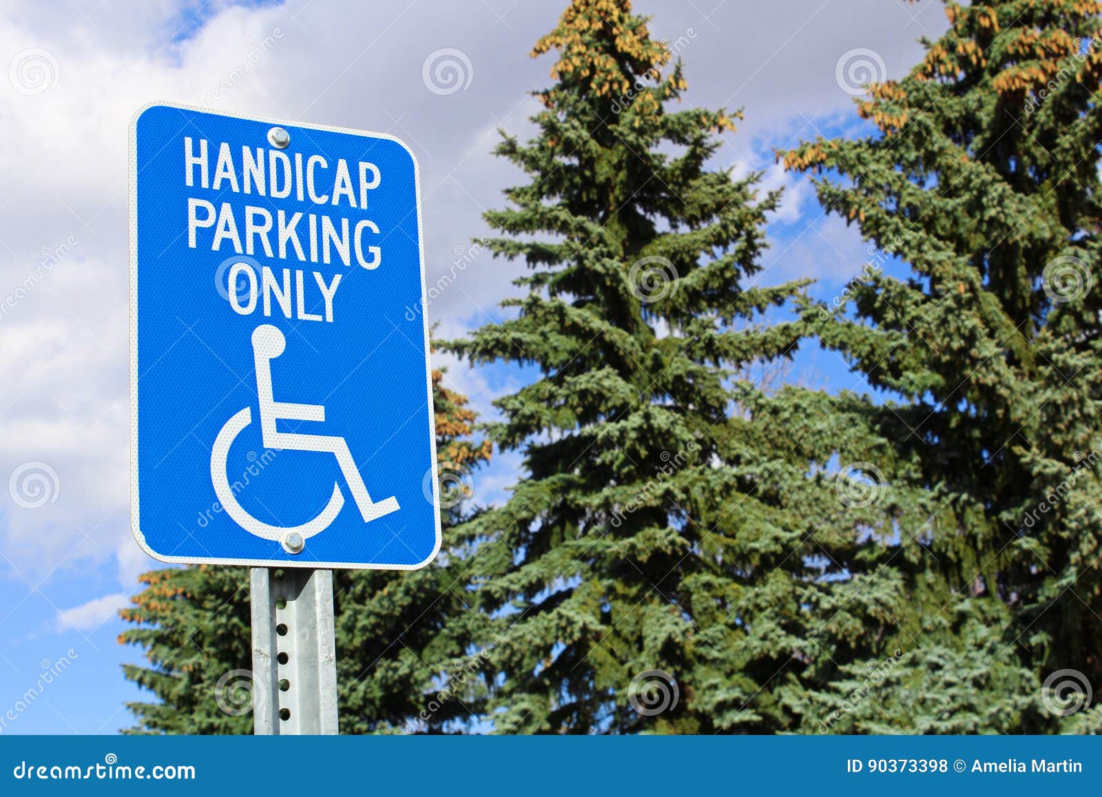 Handicap Parking Sign with Trees in the Background Stock Photo - Image ...