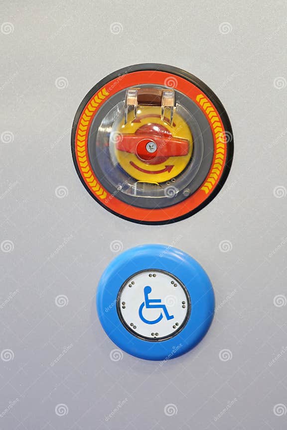 Handicap Push Button stock photo. Image of switch, stop - 118031302