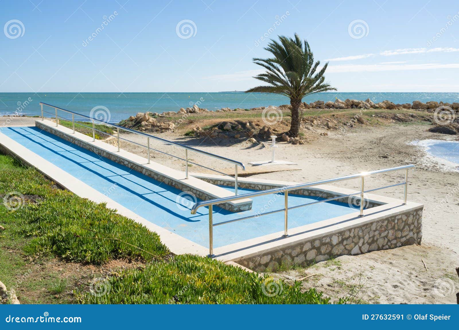 Handicap Ramp Leading To Swimming Pool Royalty-Free Stock Image ...