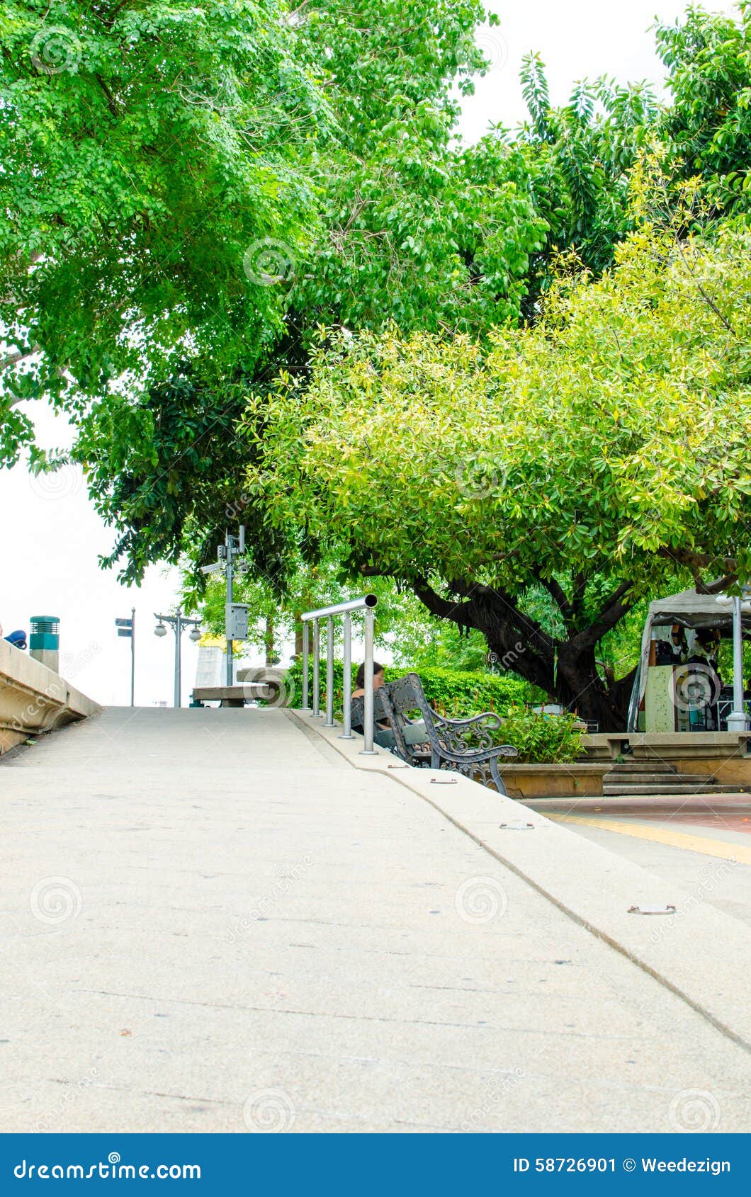 Handicap Ramp With White Railing Royalty-Free Stock Photography ...