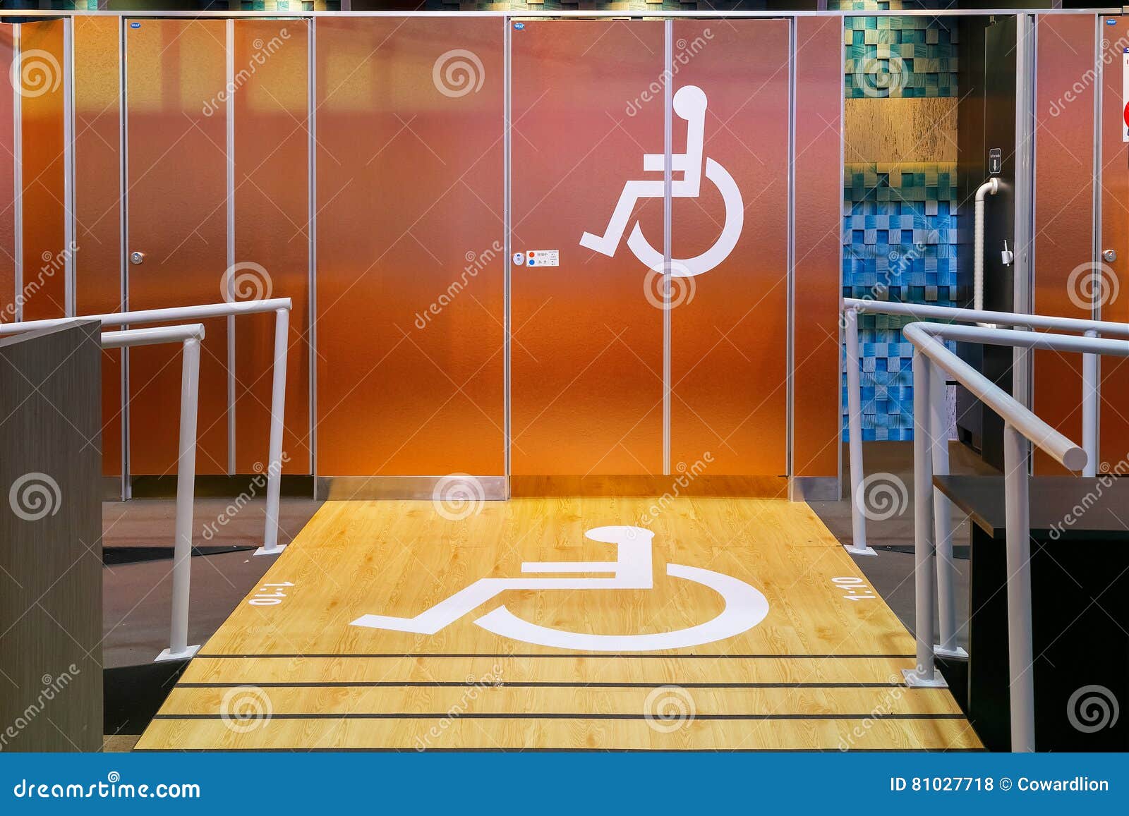 Handicap Sign at a Public Toilet Stock Photo - Image of public, diabled ...