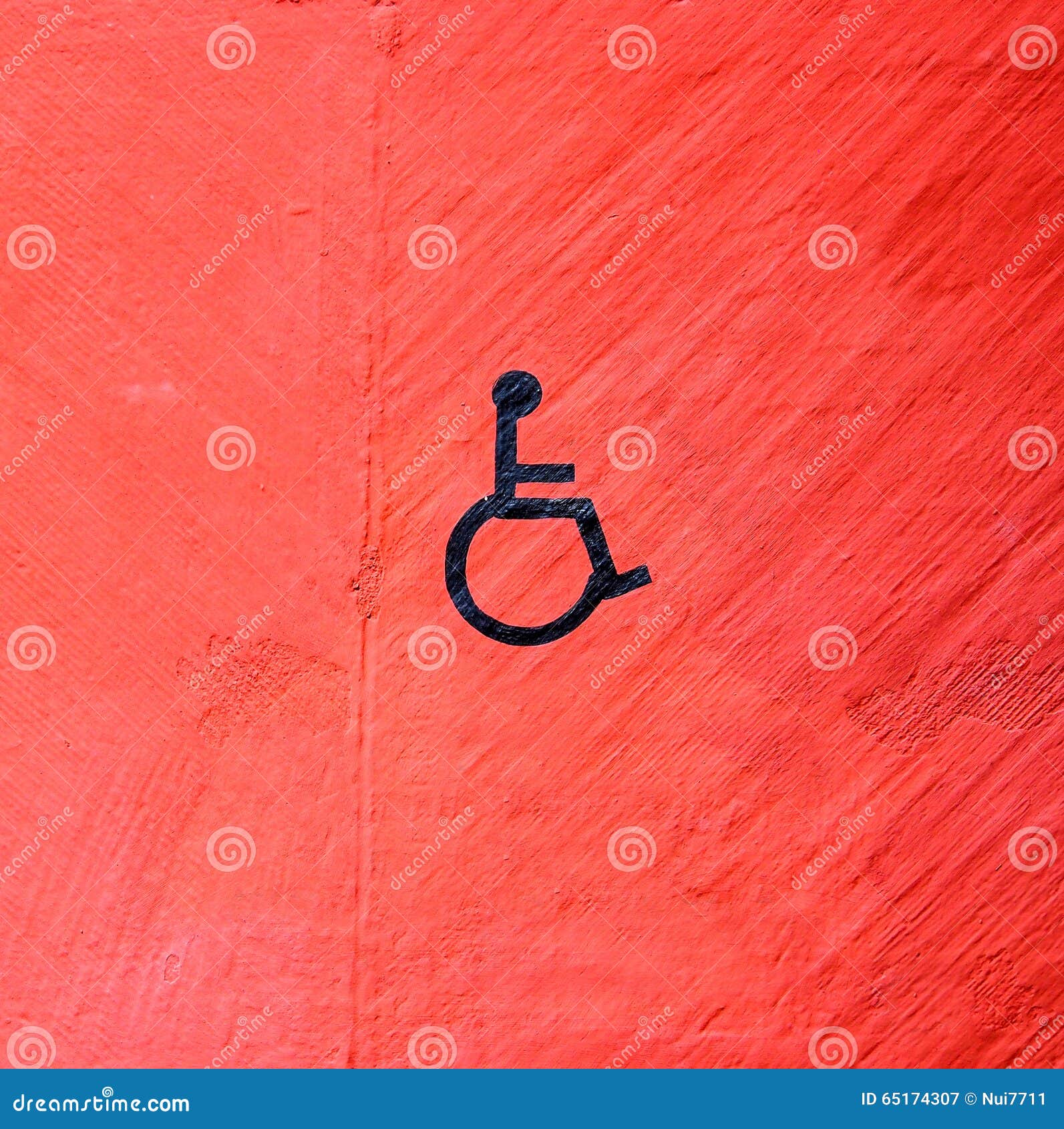 Handicap sign on red wall stock image. Image of design - 65174307