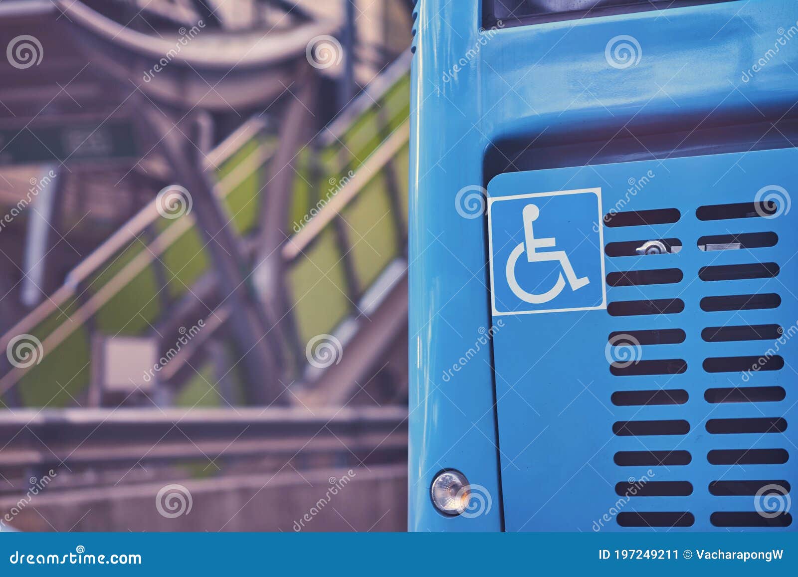 Handicap Sign or Symbol on Rear Bus that for Right Humanity Stock Image ...