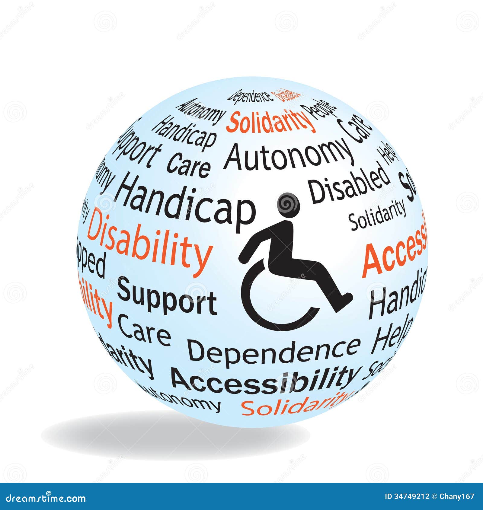 Handicap sphere concept stock illustration. Illustration of care - 34749212