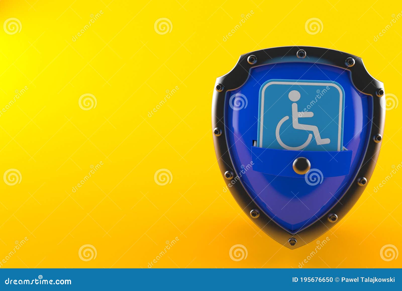 Handicap Symbol Inside Shield Stock Illustration - Illustration of ...