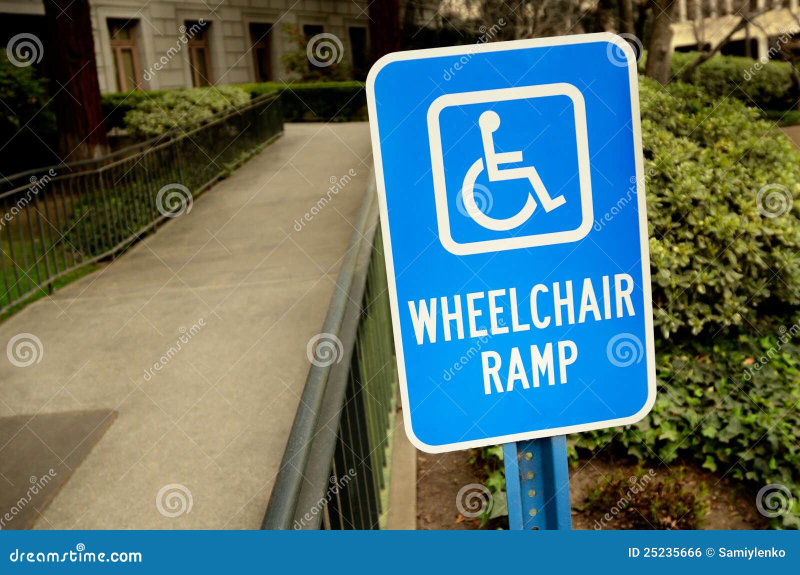 Handicap Wheelchair Ramp Sign Stock Photo - Image of disability, still ...