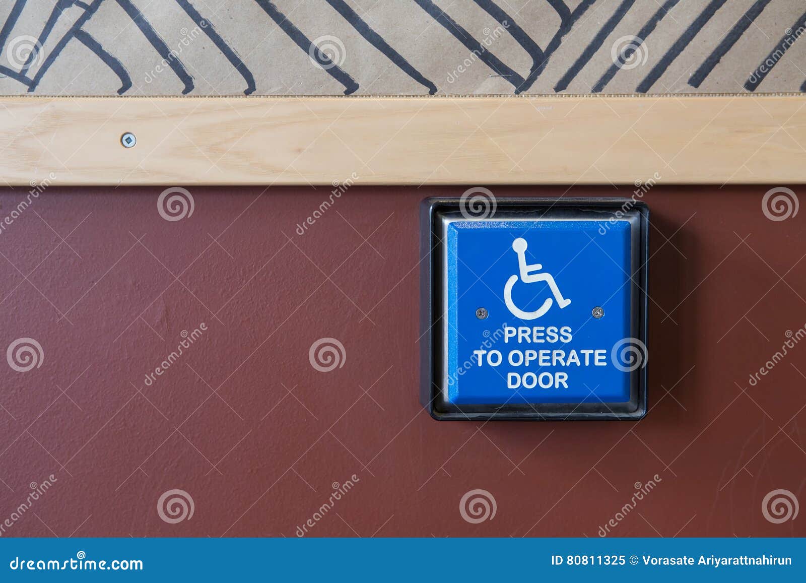Handicapped Access Entrance Pad on a Wall. Stock Image - Image of chair ...