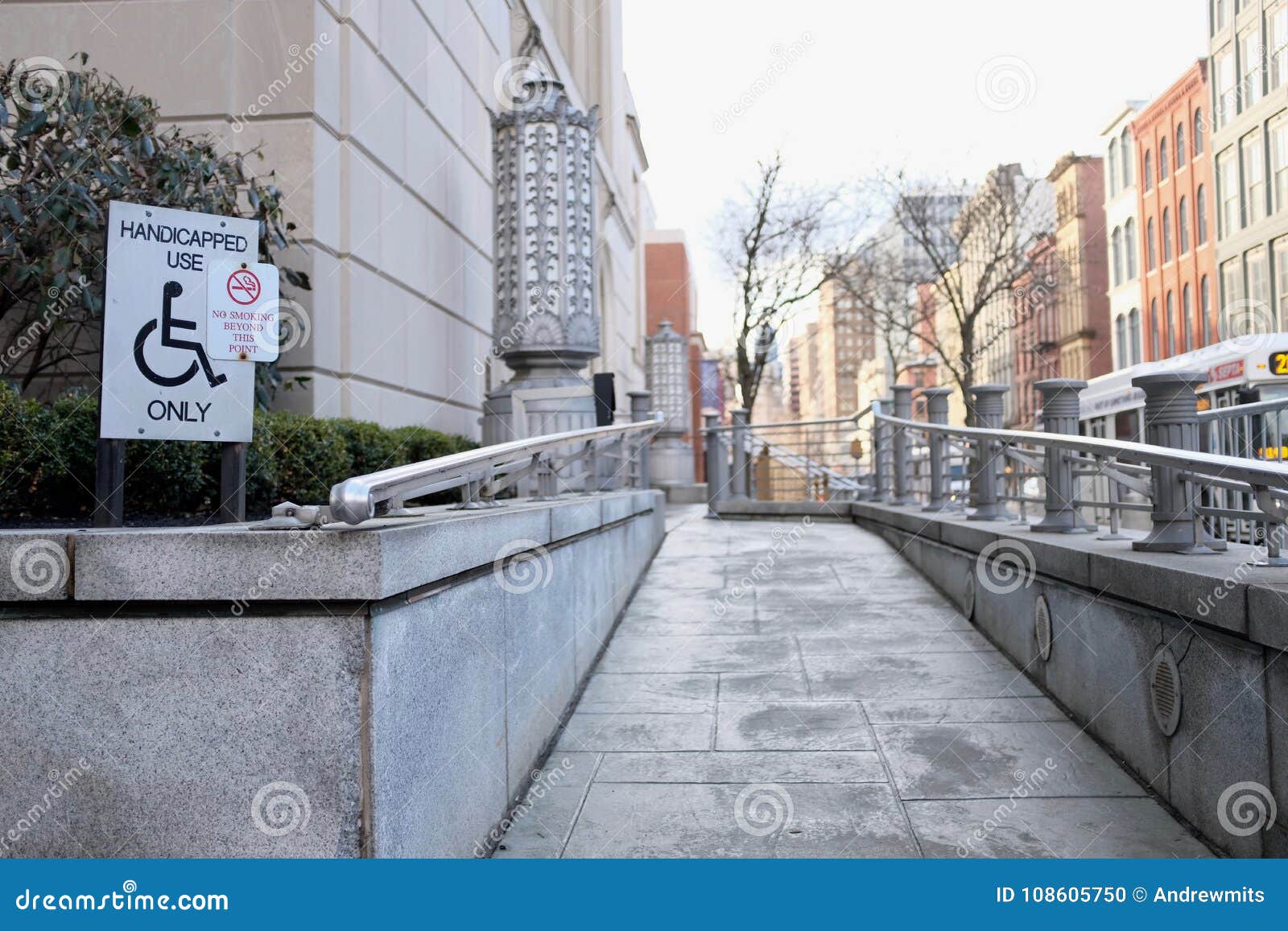 Handicapped Accessible Ramp in Urban Setting Stock Photo - Image of ...