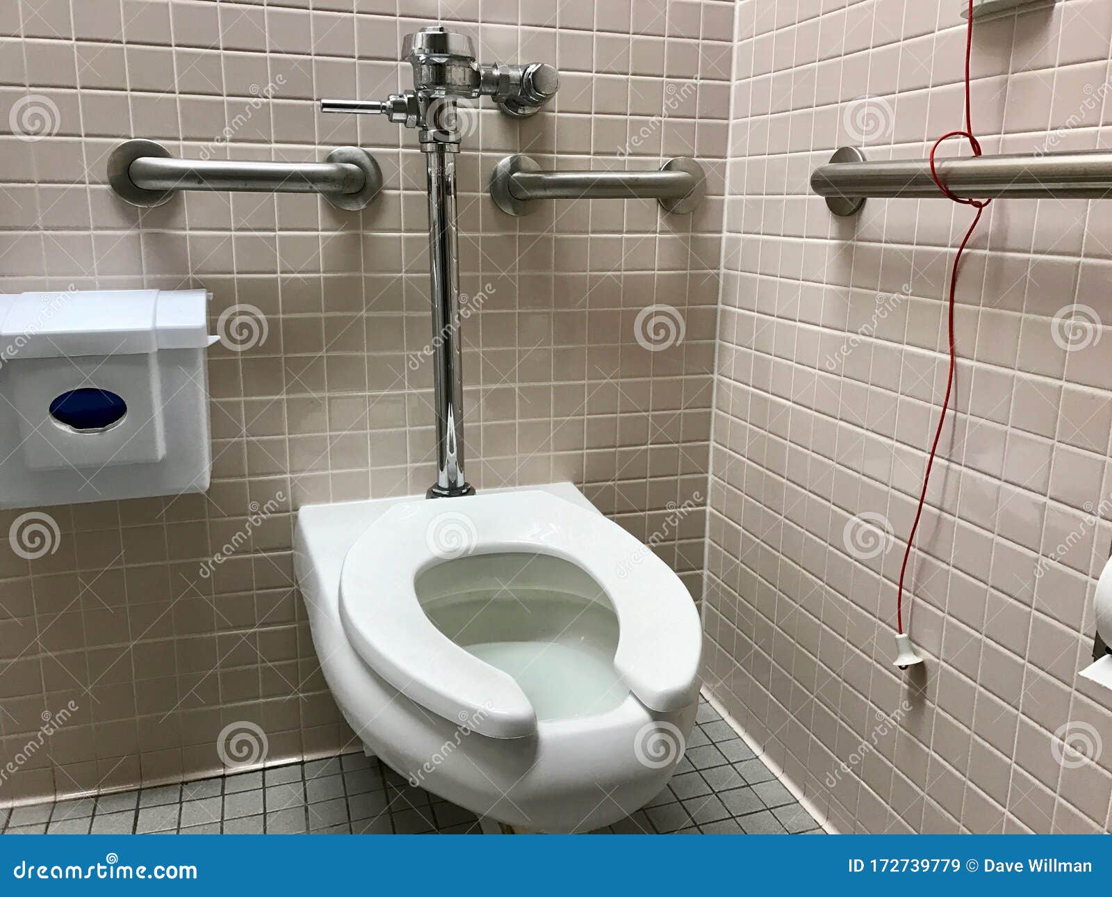 Handicapped Bathroom with a Call Light Stock Image - Image of help ...