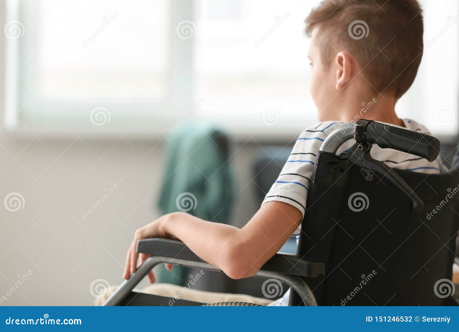 Handicapped Boy in Wheelchair at Home Stock Photo - Image of disease ...
