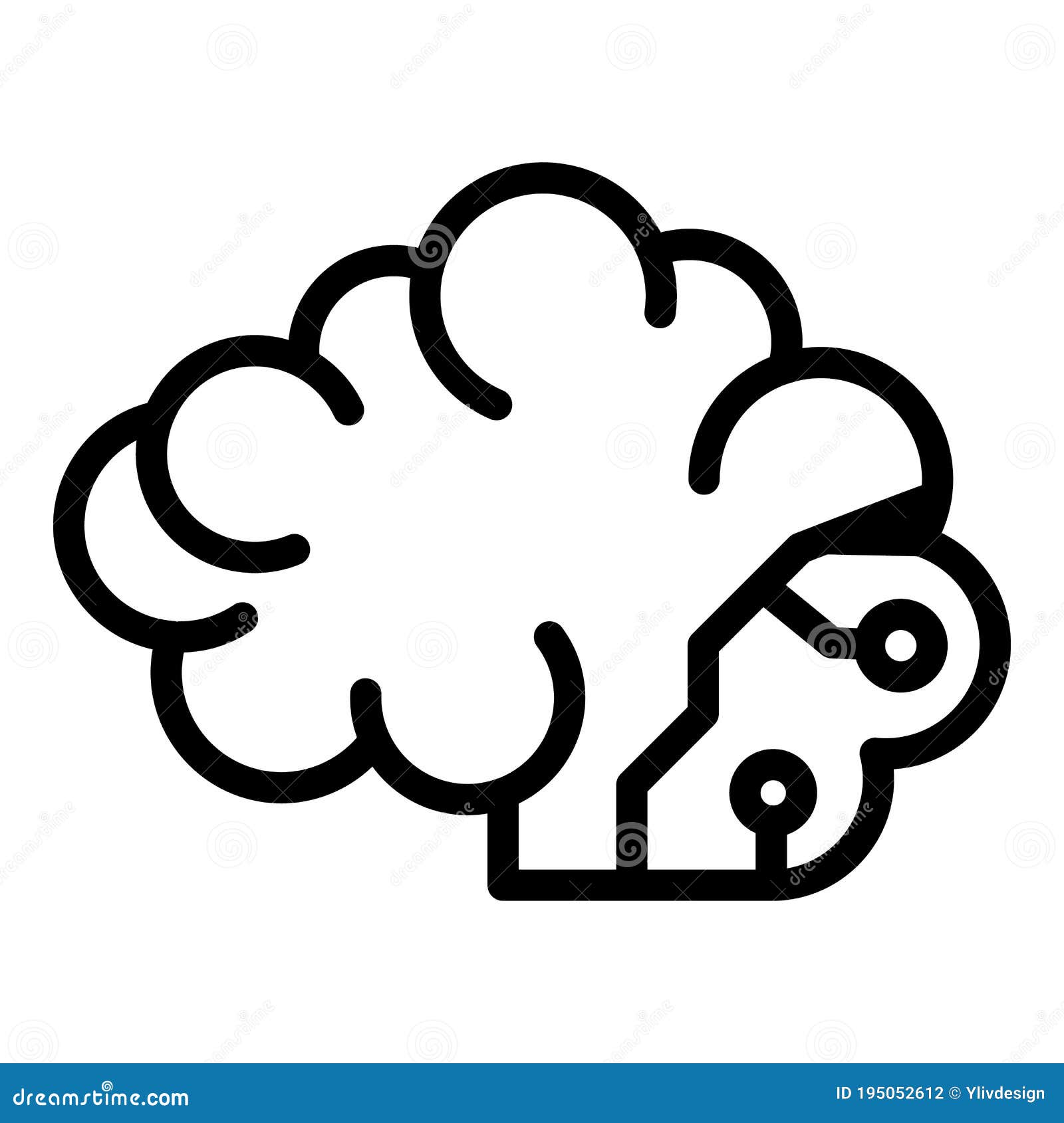 Handicapped Brain Icon, Outline Style Stock Vector - Illustration of ...