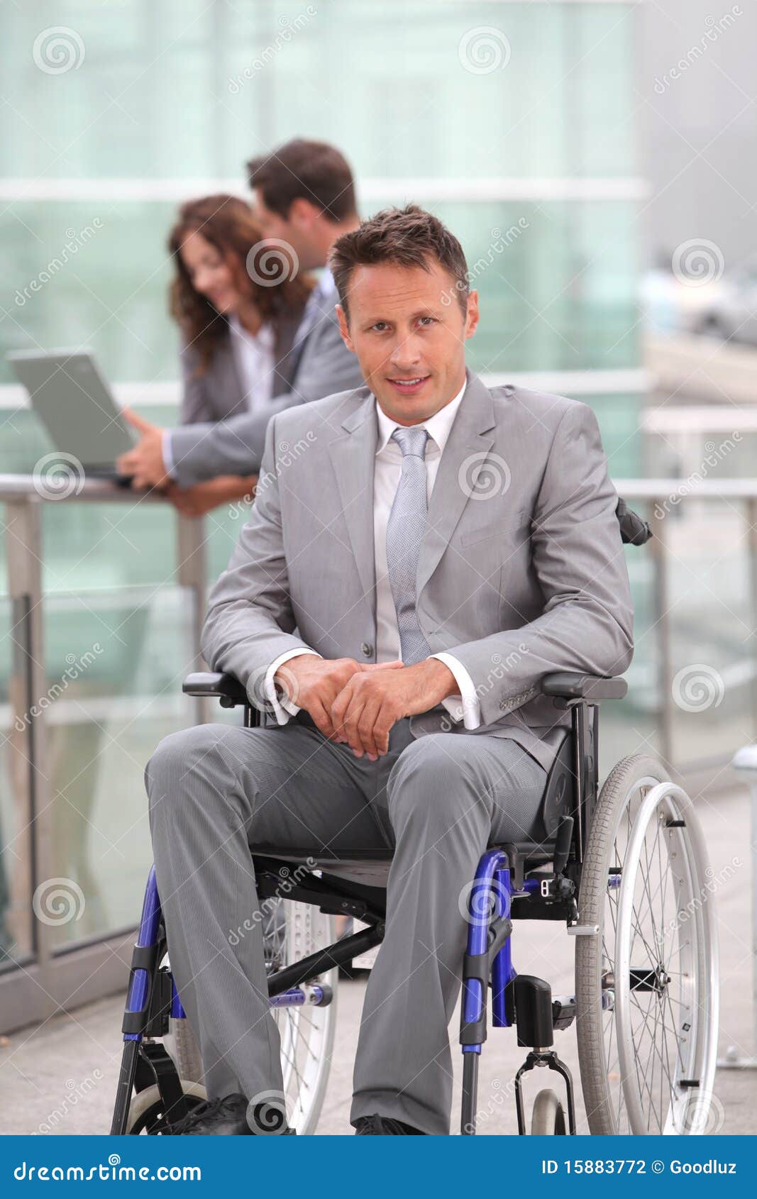 Handicapped businessman stock photo. Image of colleagues - 15883772