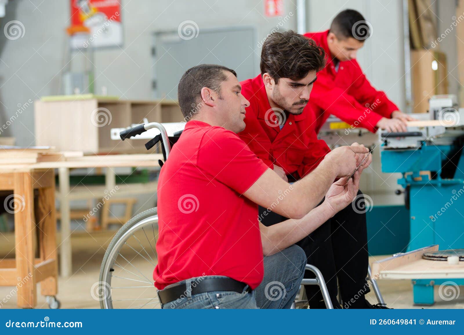 Handicapped Carpentry Apprentice in Training Stock Image - Image of ...