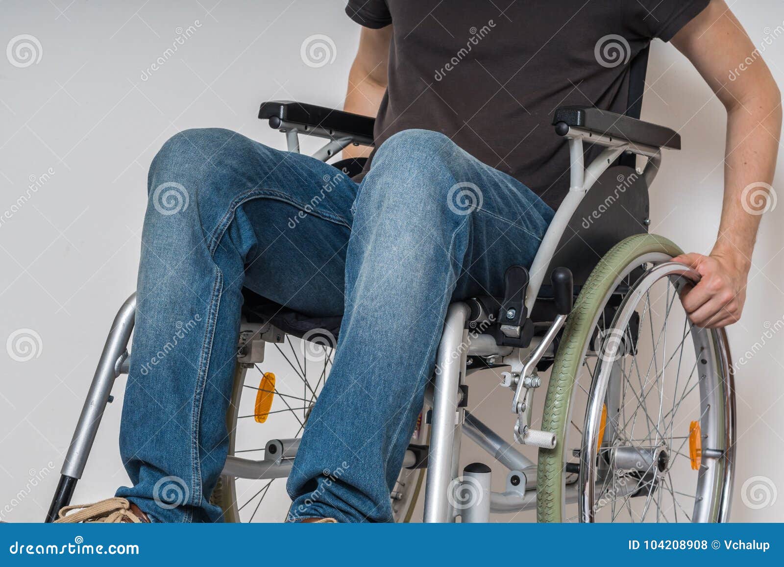 Handicapped Disabled Man Sitting on Wheelchair Stock Photo - Image of ...