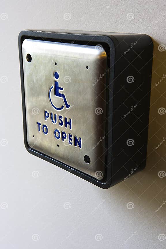 Handicapped Entrance Button. Stock Photo - Image of vertical ...