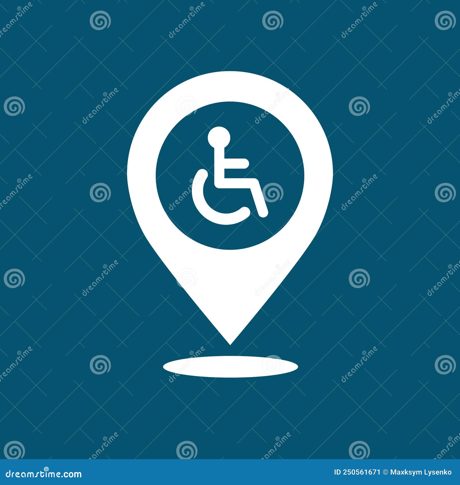 Handicapped Icon in a Blue Map Marker Vector Icon. Stock Vector ...