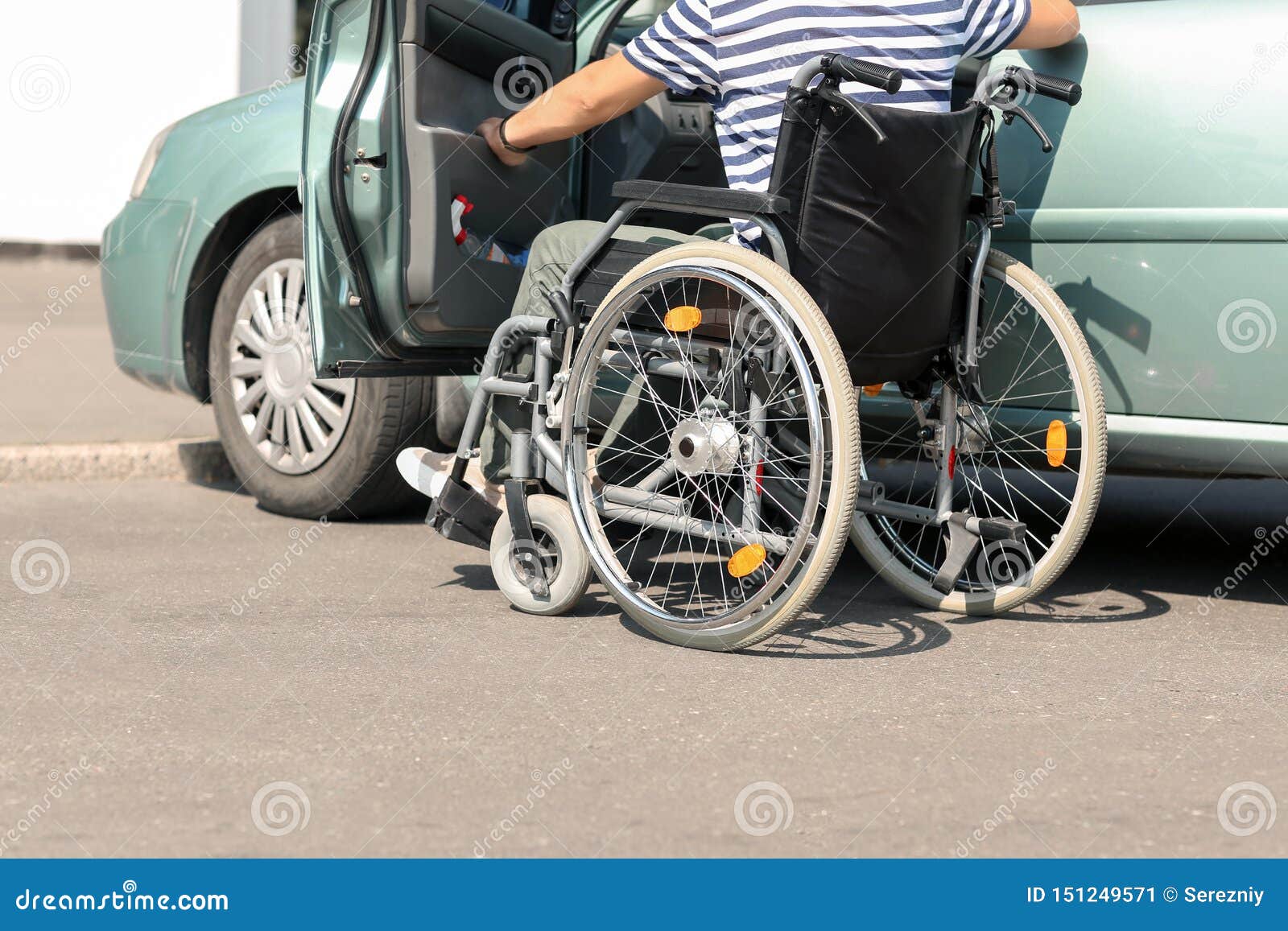 Handicapped Man Getting into His Car Stock Image - Image of problem ...
