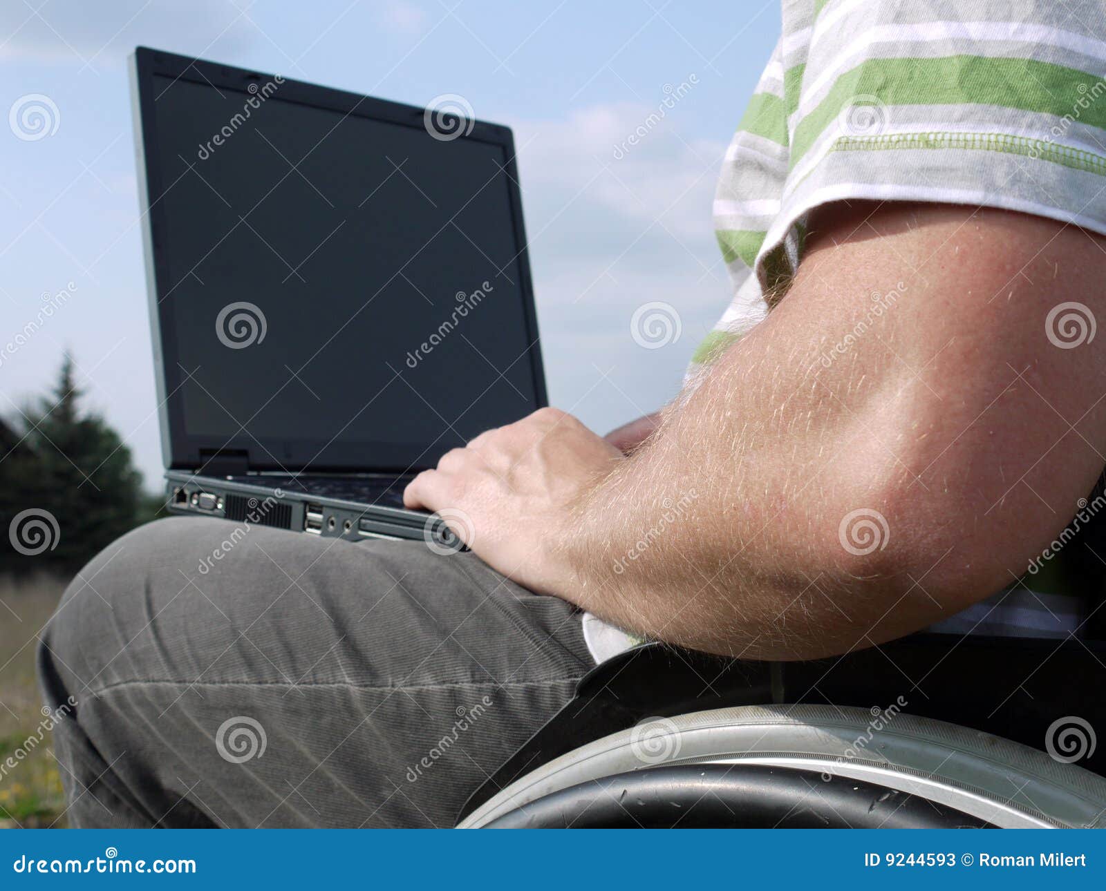 Handicapped Man with Laptop Stock Image - Image of handicapped ...