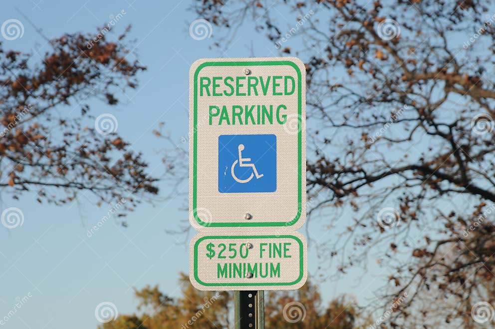 Handicapped No Parking Sign Stock Image - Image of reflective, fine ...