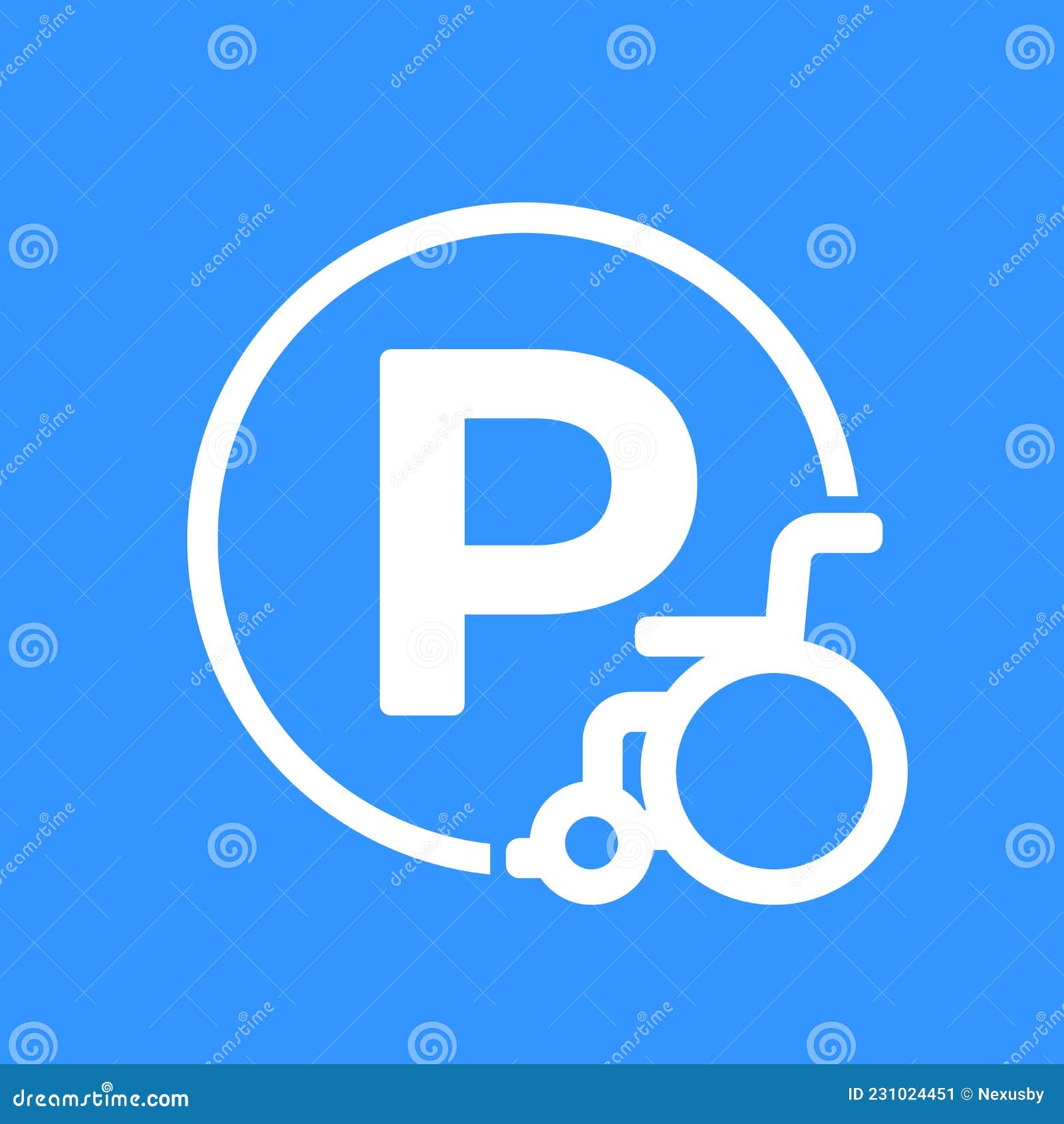 Handicapped Parking Lot Sign, Vector Icon Stock Vector - Illustration ...