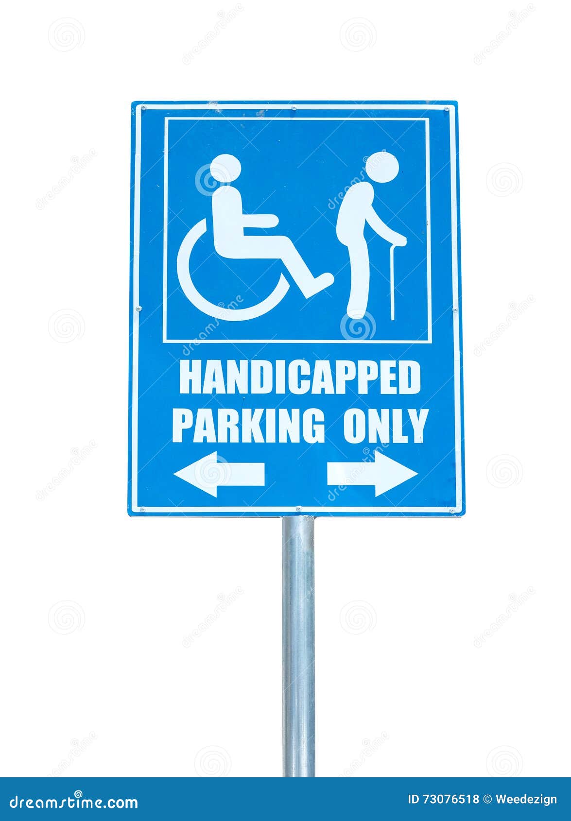 Handicapped Parking only Sign Isolated on White Background Stock Photo ...