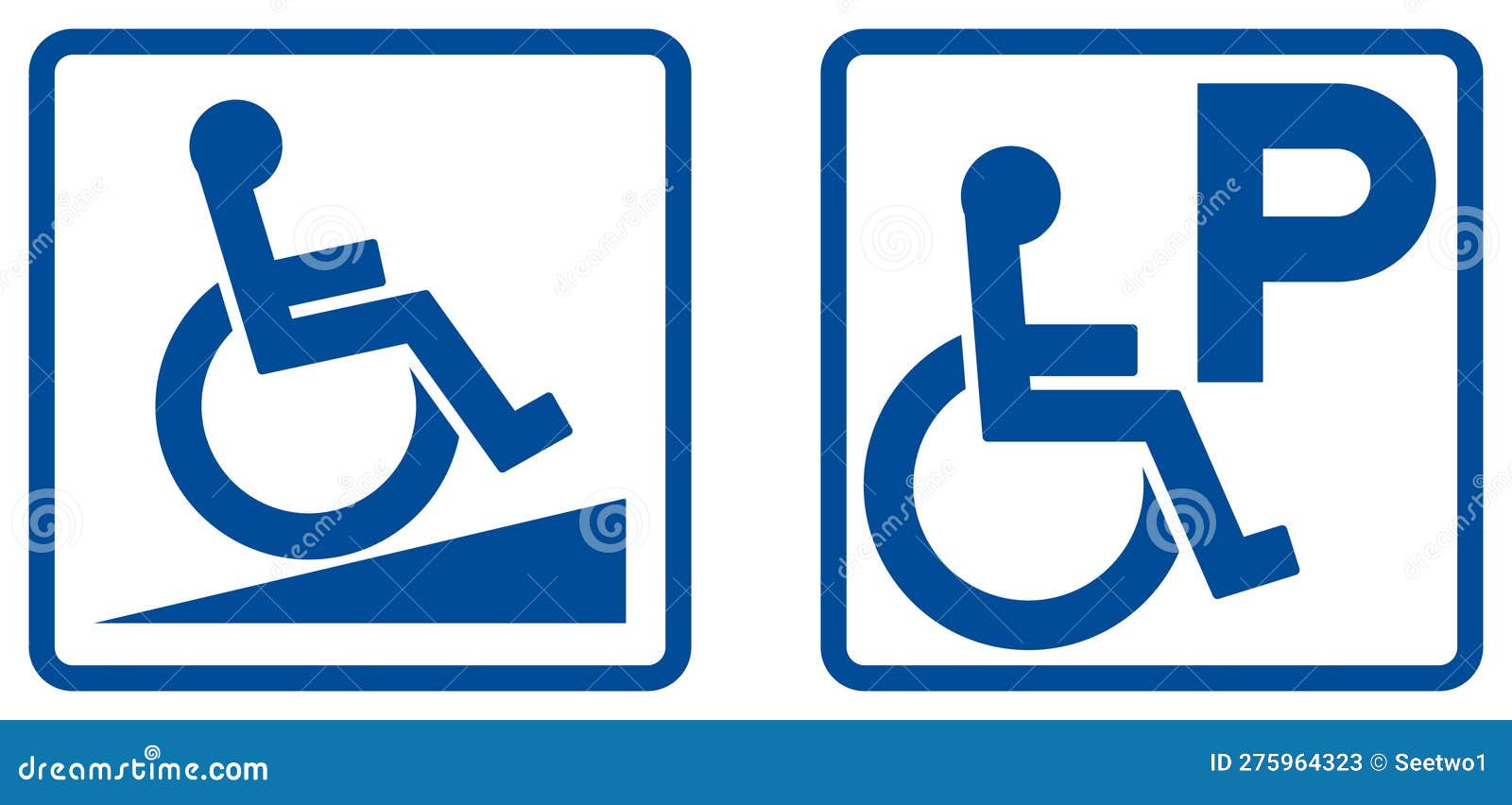 Handicapped Parking Flat Round Icons Cartoon Vector | CartoonDealer.com ...