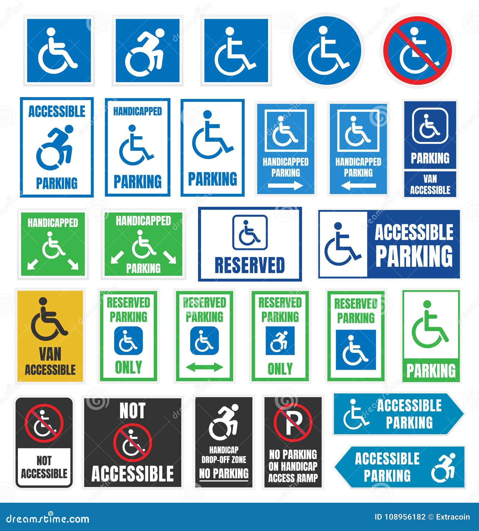Handicapped Parking Signs, Disabled People Parking Stock Vector ... Handicapped Parking Signs, Disabled People Parking Stock Vector ...