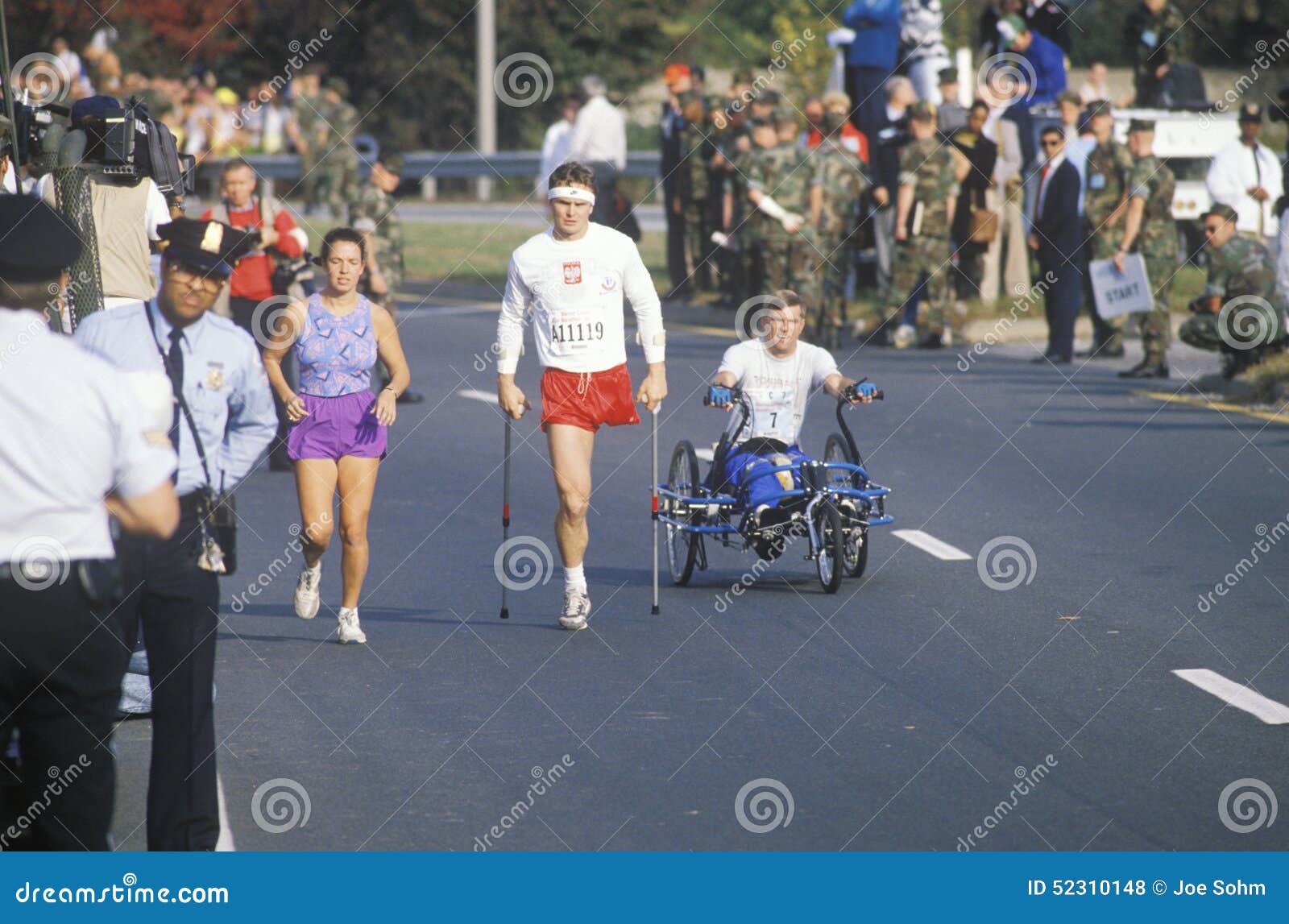 Handicapped Runners Participating in Marathon Run, Washington, DC ...