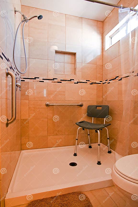 Handicapped shower stall stock image. Image of disabled - 18566595