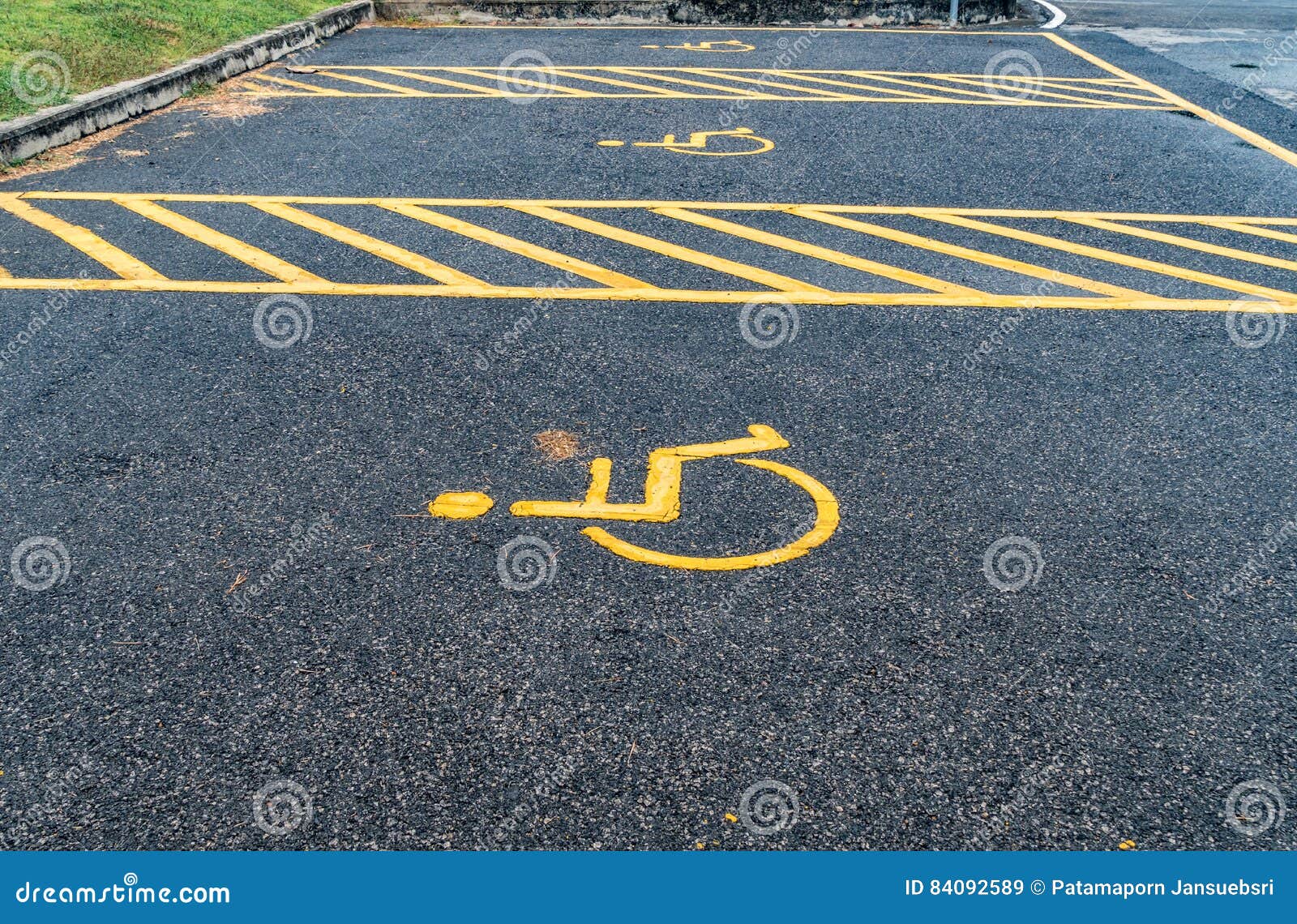 Handicapped Sign in Car Park Stock Image - Image of asphalt, handicap ...