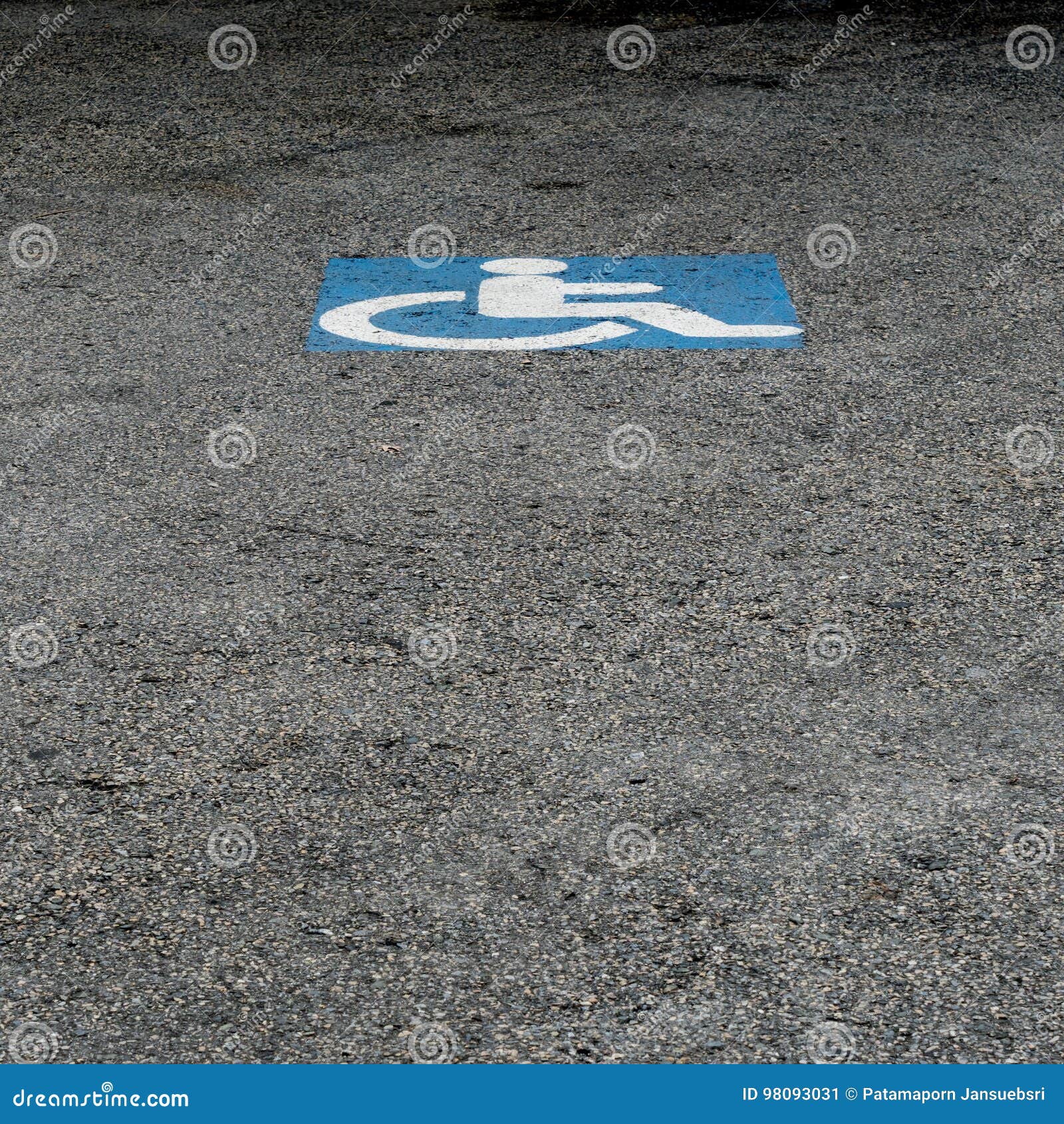 Handicapped Sign in Car Park Stock Image - Image of road ...
