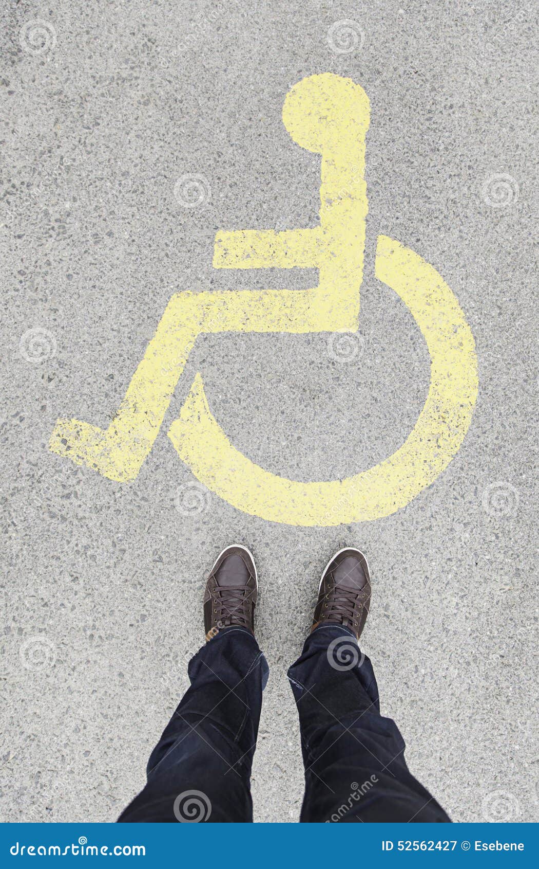 Handicapped Sign on the Floor Stock Image - Image of disabled, health ...