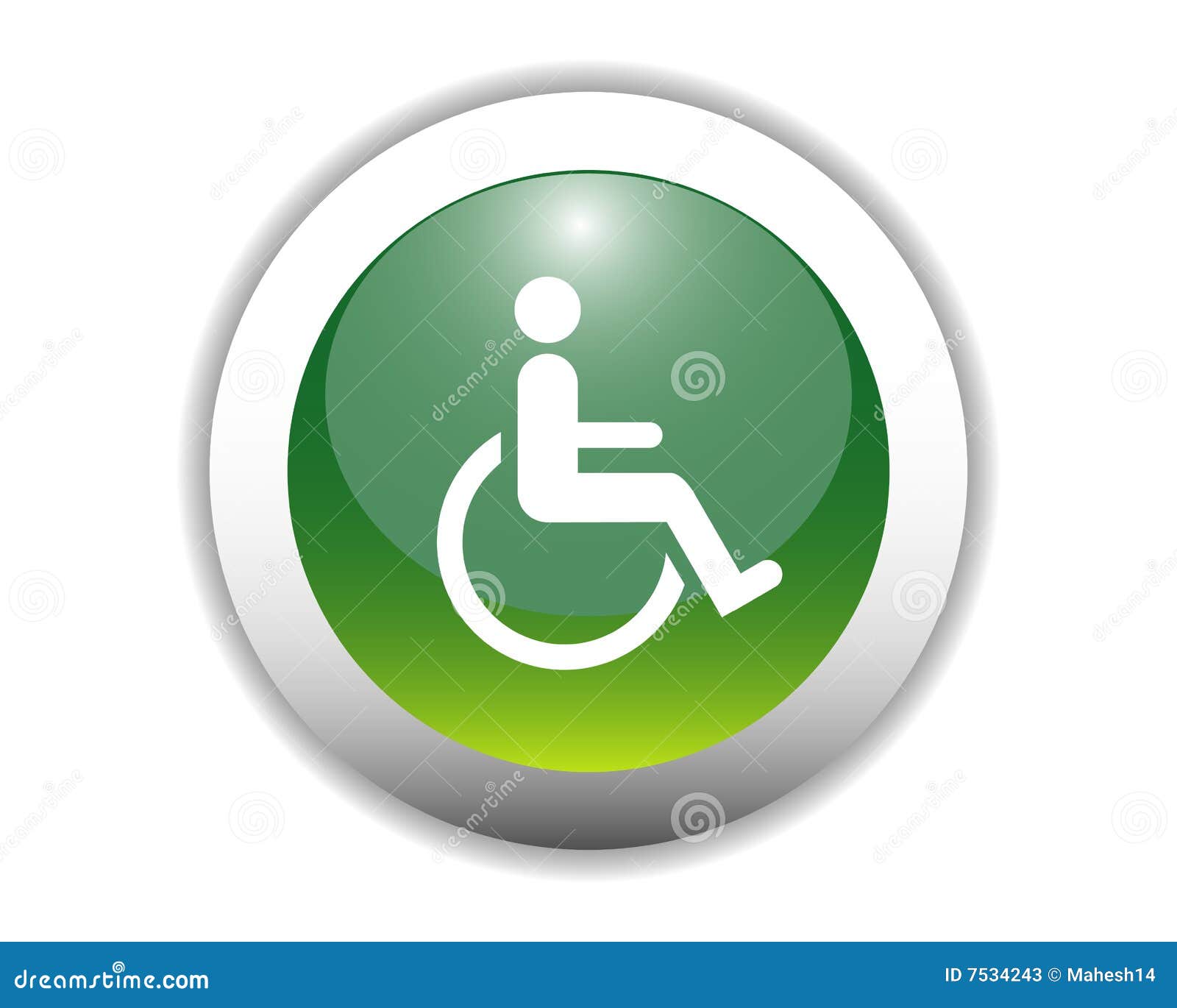 Handicapped Sign Icon Button Stock Vector - Illustration of disabled ...
