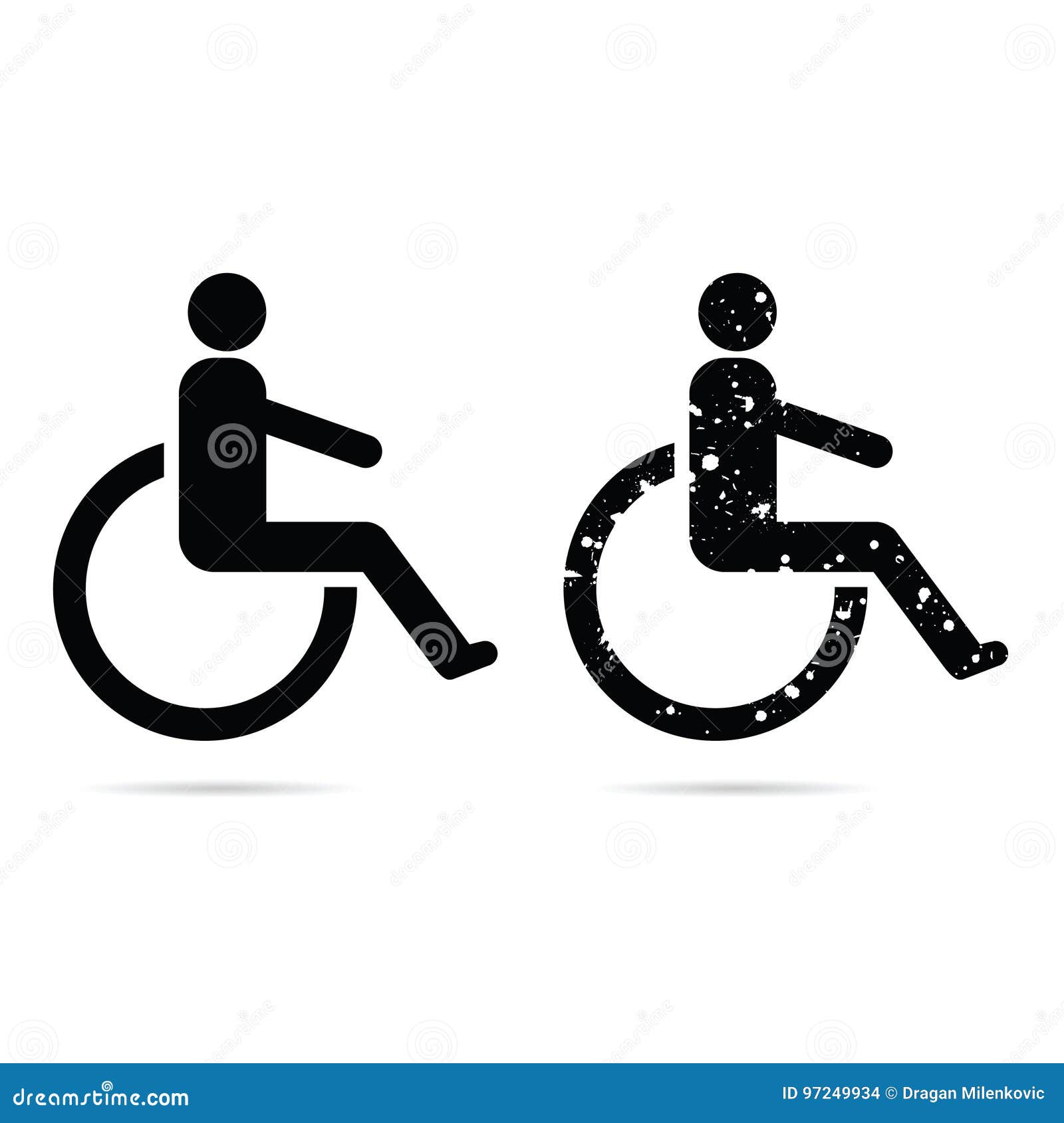 Handicapped Sign Set in Black Color Illustration Stock Vector ...