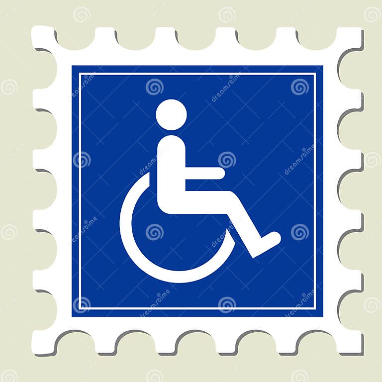 Handicapped Sign Stamp stock vector. Illustration of medical - 7534233