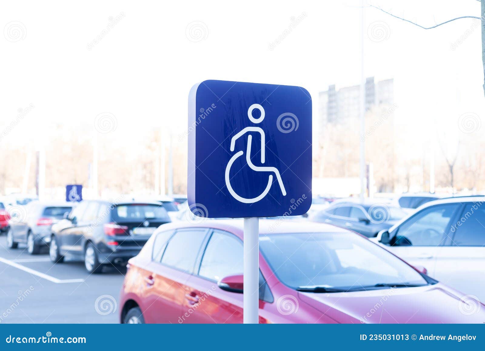 Handicapped Symbol Painted on a Parking Spot Stock Image - Image of ...
