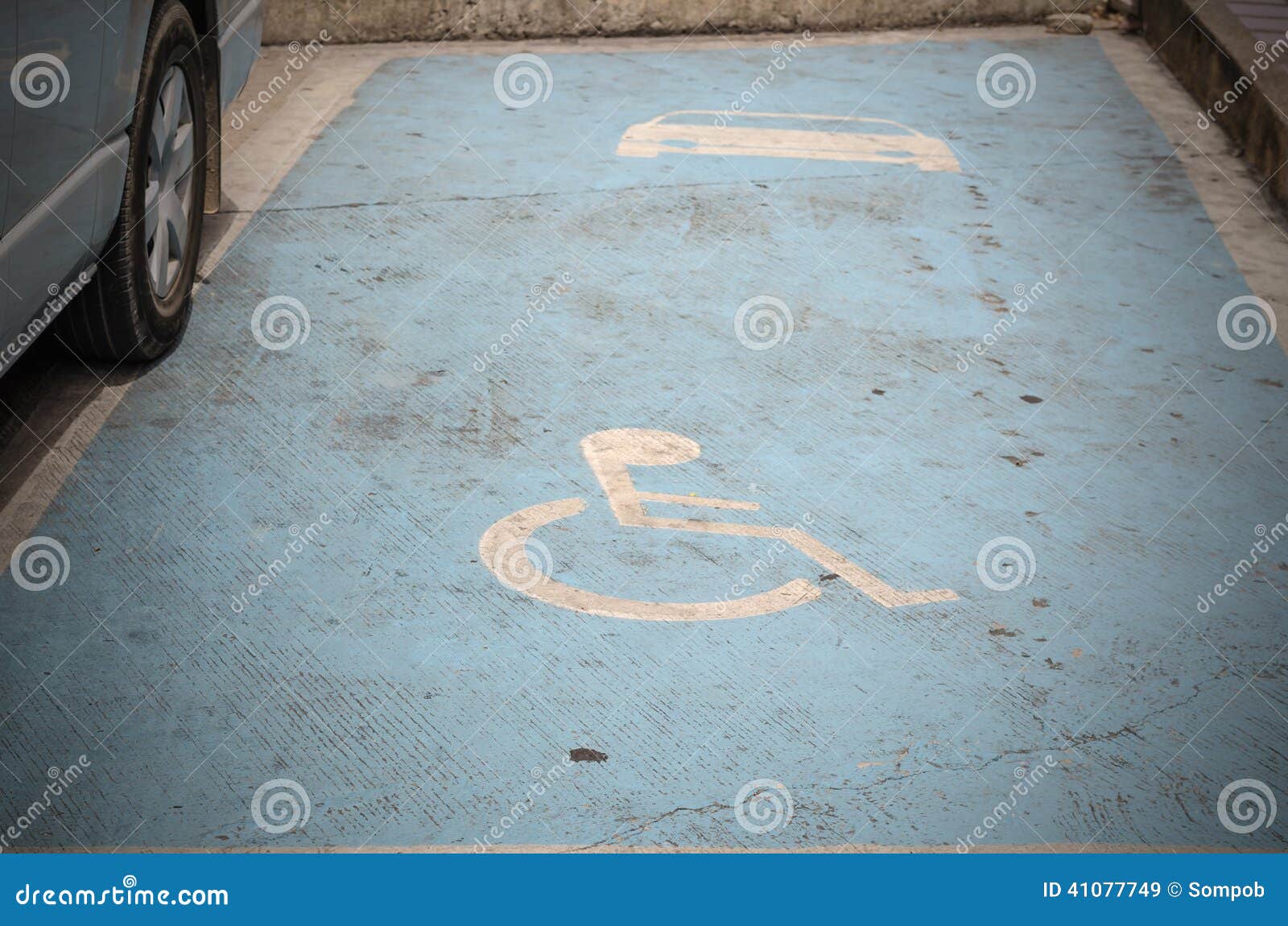 Handicapped Symbol Painted on a Parking Spot Stock Image - Image of ...