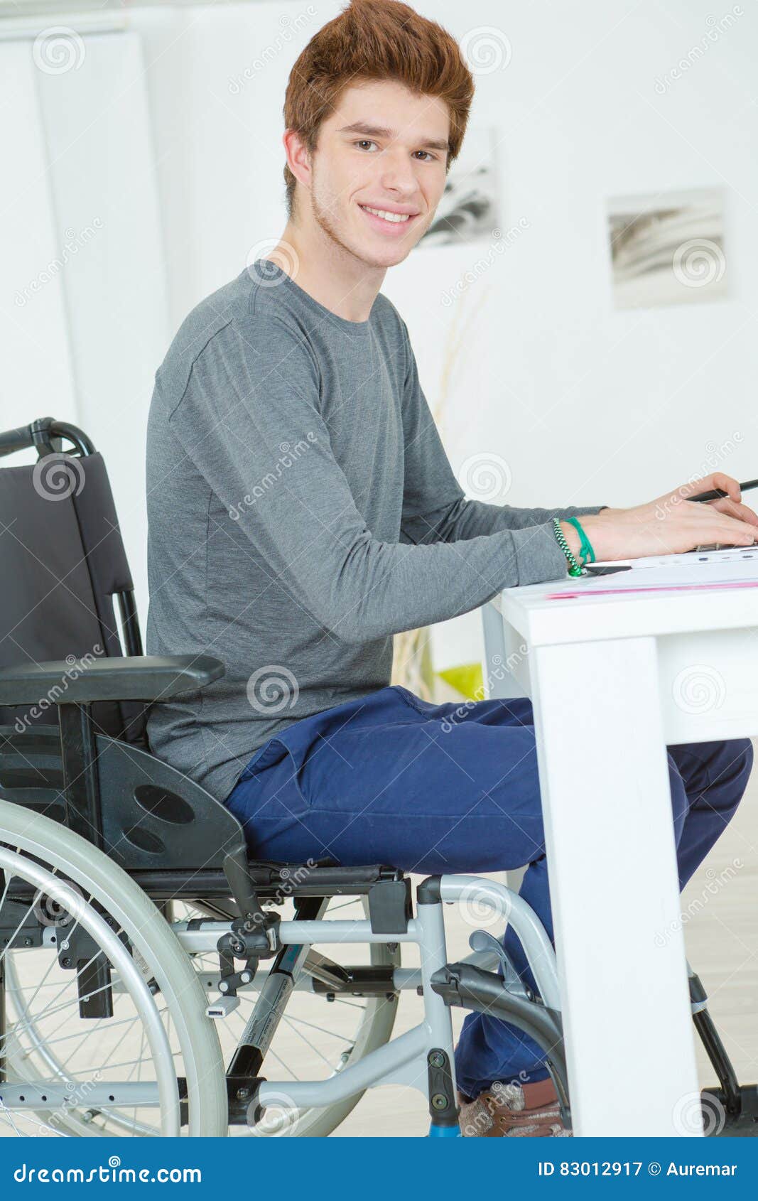 Handicapped Teenager Doing Homework Stock Image - Image of learn ...