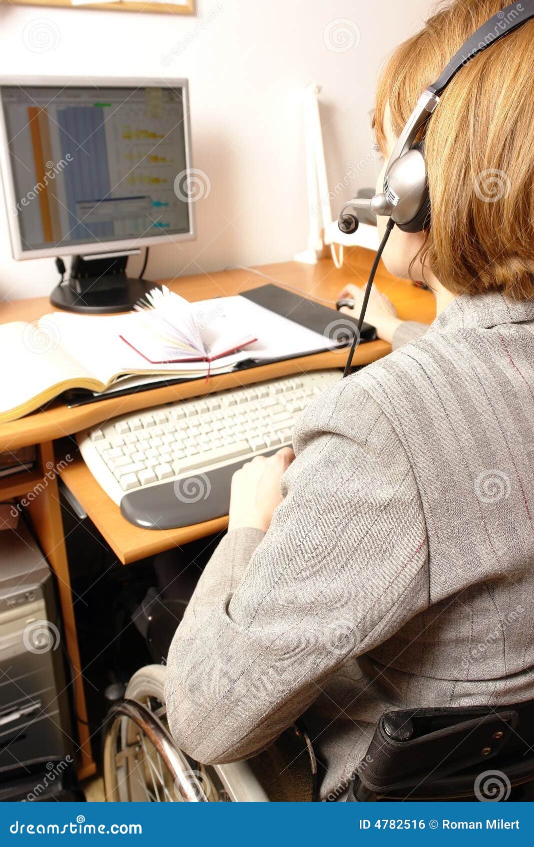 Handicapped telemarketing stock photo. Image of communication - 4782516