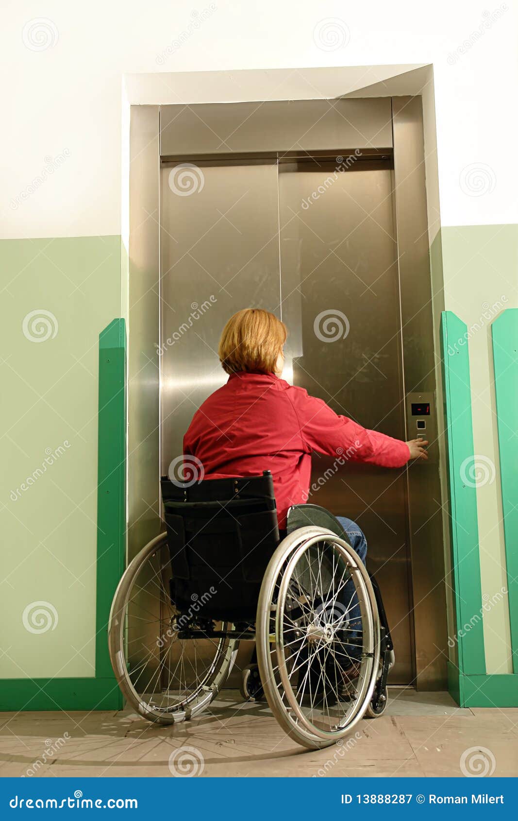 Handicapped using elevator stock image. Image of healthcare - 13888287