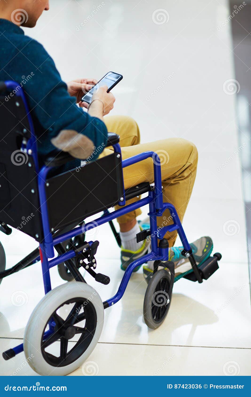 Handicapped Using Smartphone Stock Photo - Image of device, crippled ...