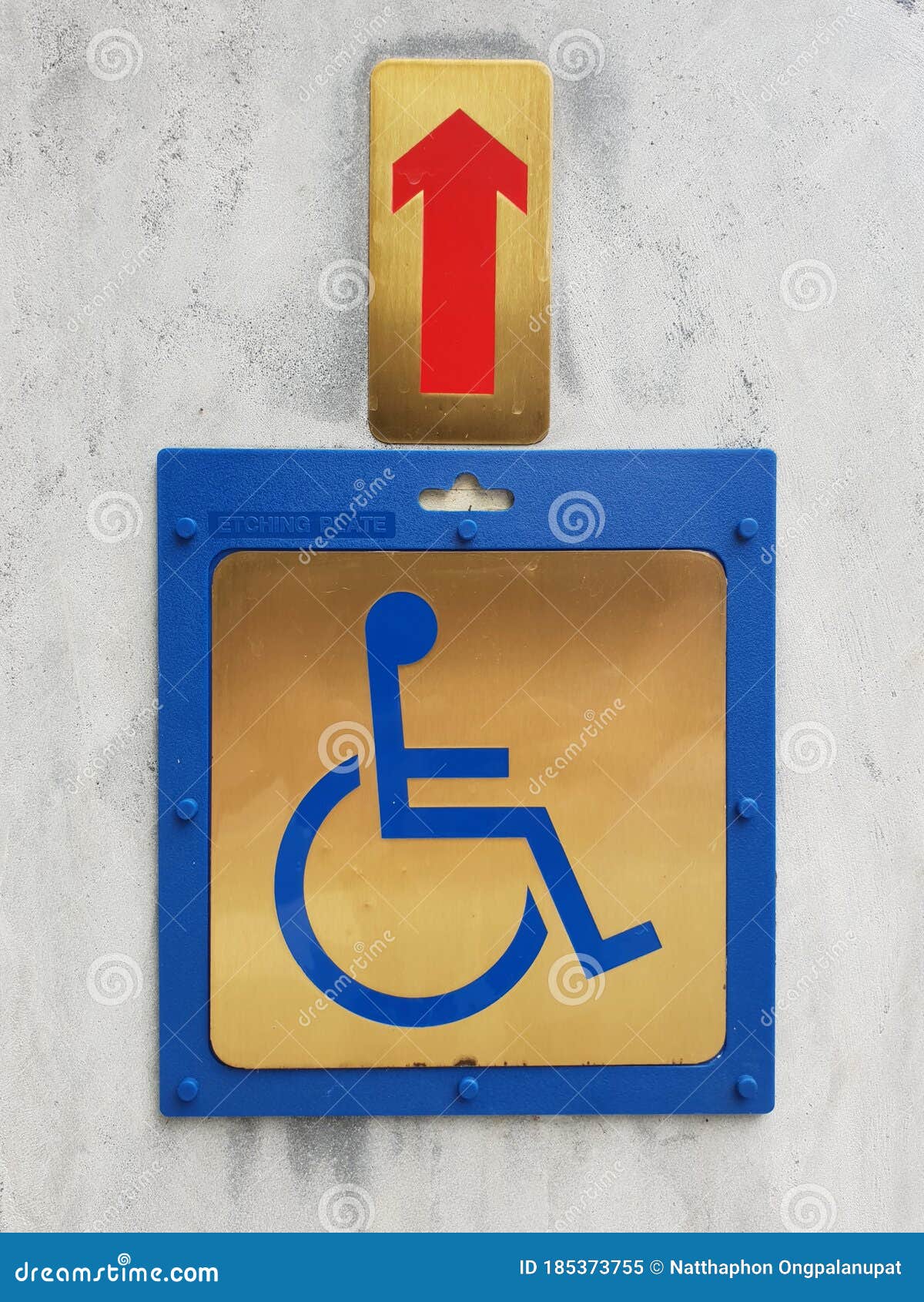 Handicapped Wheelchair Sign at the Grey Wall Stock Image - Image of ...