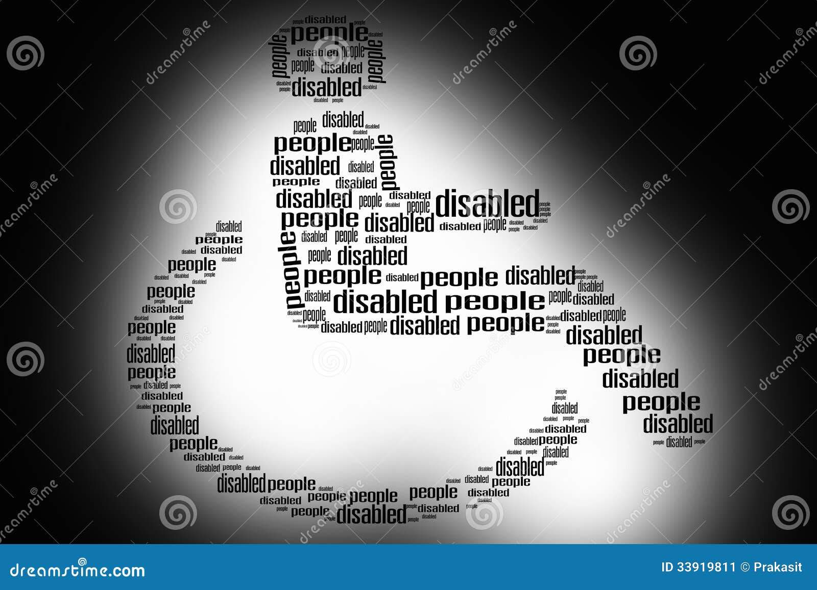 Handicapped in Wheelchair Word Shape Stock Illustration - Illustration ...